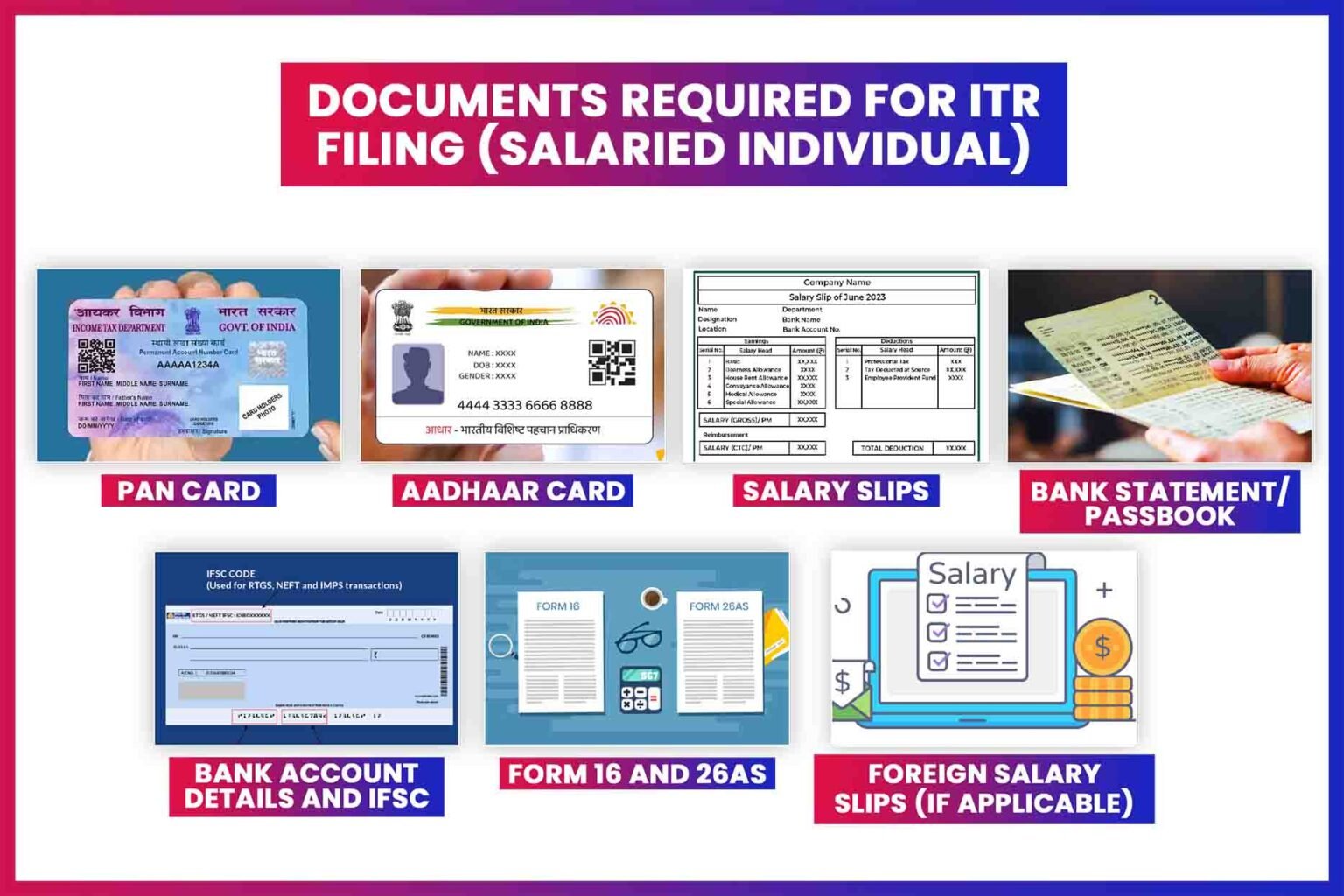 What Are The Documents You Need To File An ITR?